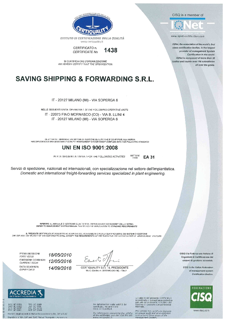Saving Group – International Freight Forwarders